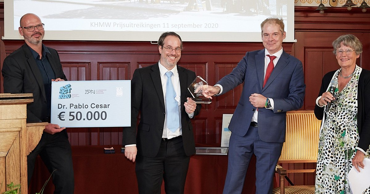 Pablo Cesar awarded Dutch Prize for ICT research