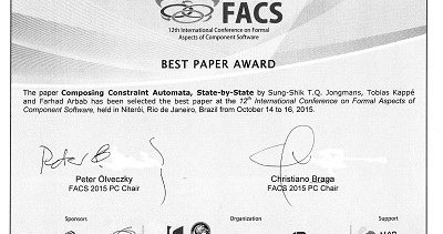 FACS Best Paper Award for Formal Methods researchers